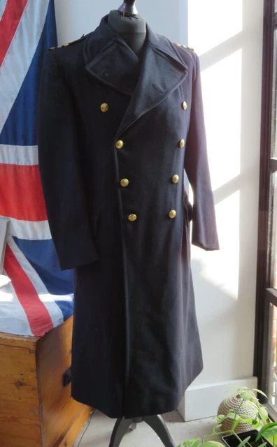 1960'S BRITISH ROYAL Navy Officer's Greatcoat Commander QC Buttons ...