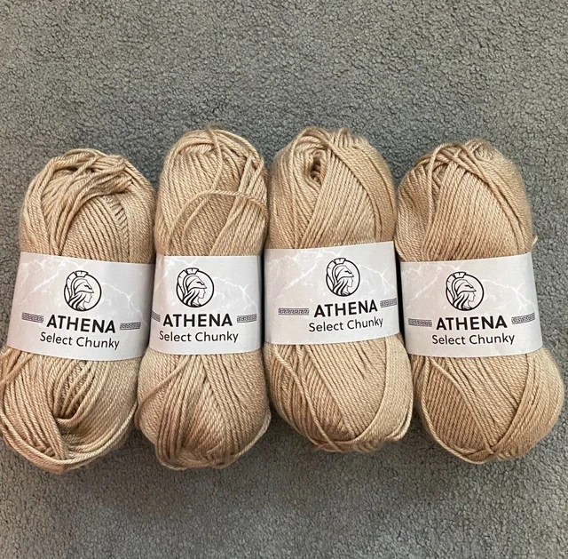 NEW ATHENA SELECT Chunky Wool Yarn in Shade 005 Sand 4 Balls, 100g each ball. £14.76 - PicClick UK