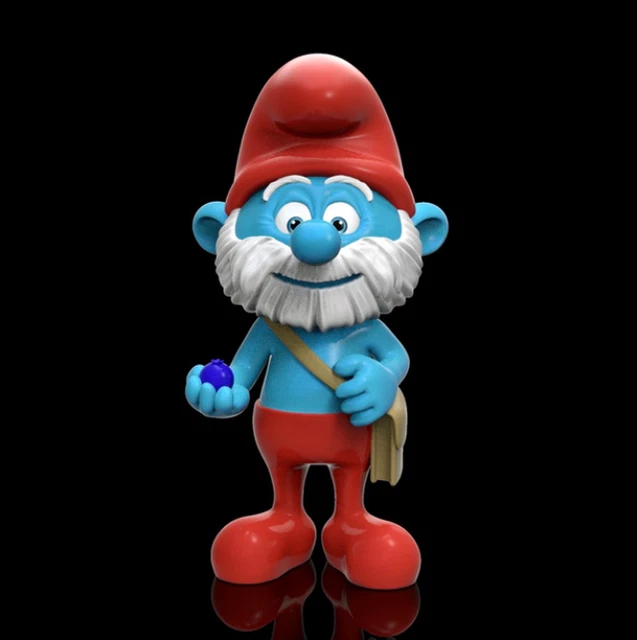UNPAINTED THE SMURFS Papa Smurf 3D Printed Model Kit 5" (3 Apples) Tall ...