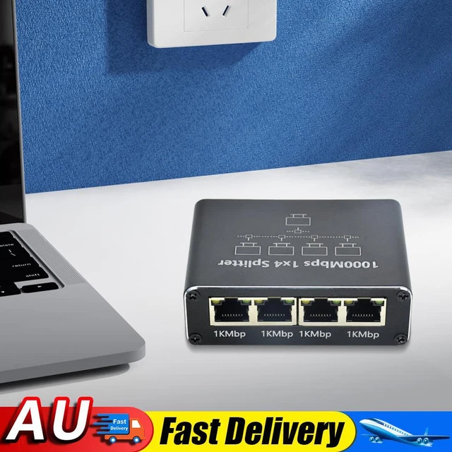 ETHERNET SPLITTER 1 to 4 1000Mbps Gigabit Internet Cable Splitter RJ45 ...