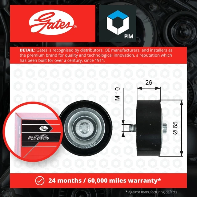 AUX BELT IDLER Pulley T36621 Gates Guide Deflection 2662001070 ...