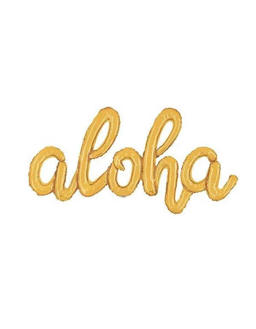 LETRAS DE GLOBO cursivo "aloha" dorado con escritura de 16" EUR 11,17 ...