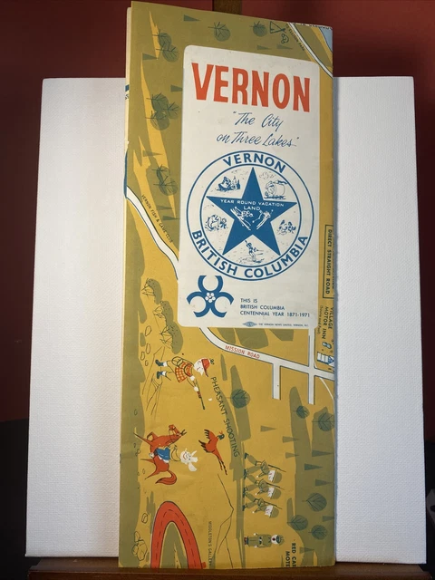 VINTAGE MAPS. 1971 Vernon The City Of Lakes City Map BC CAN D105 P21 ...