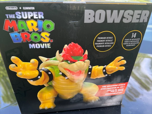 2023 BOWSER SUPER Mario Bros Movie Premium 7"" Jakks sputafuoco NUOVO ...