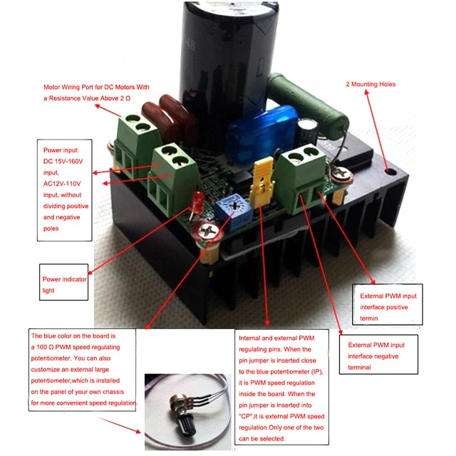 12V 24V 48V 110V DC Motor Speed Controller PWM MACH3 Spindle Control ...