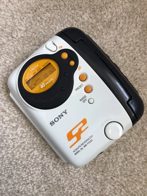90’S SONY S2 Sports Walkman Stereo Cassette Player WM-FS555 Radio Fully ...