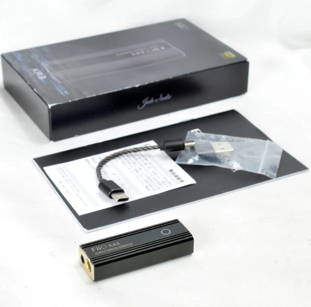 AMPLIFICATEUR DAC USB Fiio KA3 Câble USB-C Vers USB-A Utilisé En Bon ...