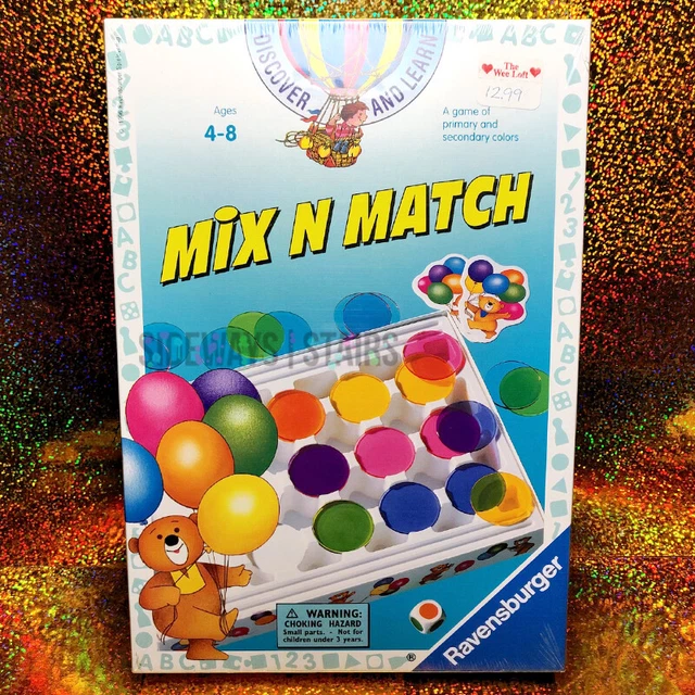 1996 RAVENSBURGER MIX N MATCH color game translucent discs vintage ...