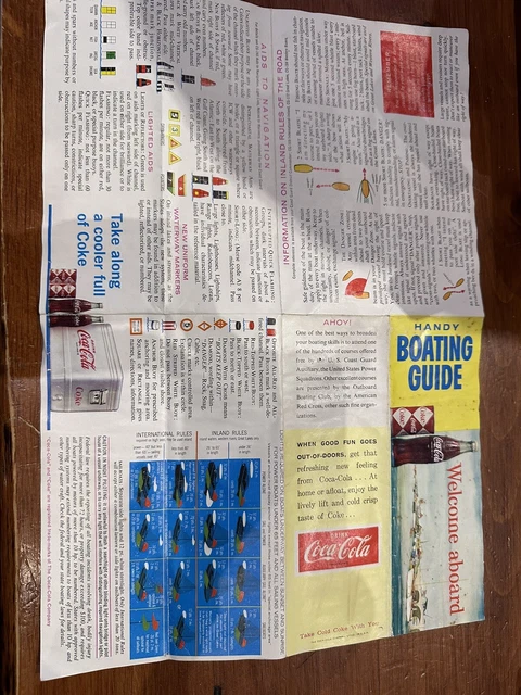 VINTAGE COCA-COLA HANDY Boating Guide-Brochure-Circa 1960-Coke ...