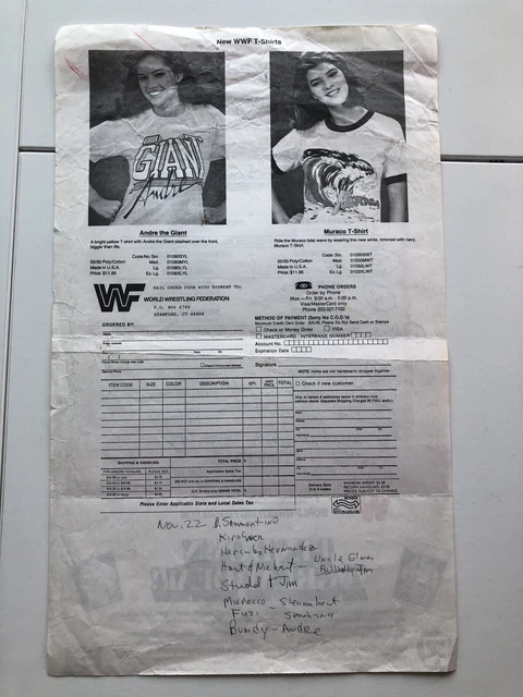 ORIGINAL WWF LINE Up Sheet Match Card Sheet Philadelphia Oct 26 1985 ...