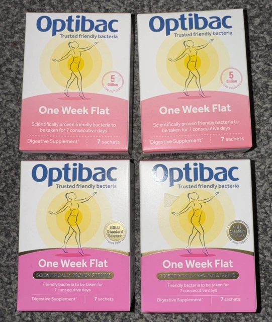 OPTIBAC PROBIOTICS ONE Week Flat Probiotic - 7 x 4 Sachets BB 21/02 ...