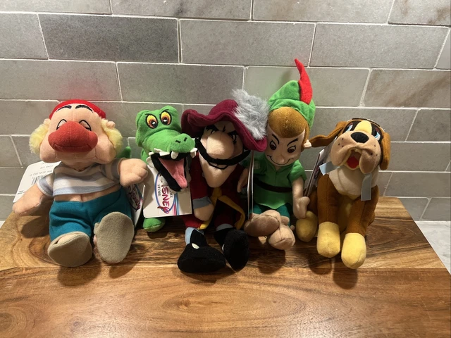 PETER PAN MINI Bean Bag Plush Set of 5 New With Tags Disney Store £30. ...