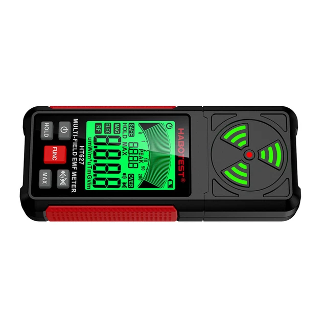 HT627 3 IN 1 Portable Digital EMF Meter Buzzer Alarm EMF Magnetic Field ...