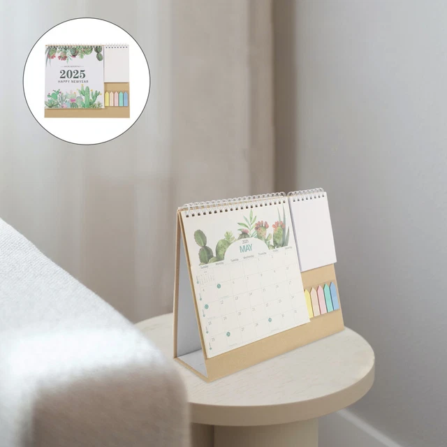 STANDING FLIP DESKTOP Calendar 2025 Monthly Calendar With English Memo ...