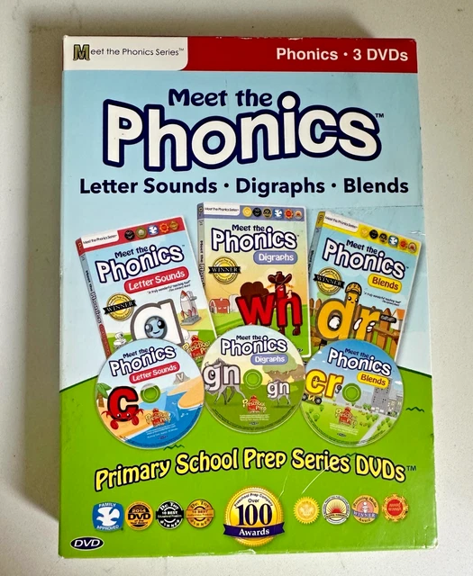 MEET THE PHONICS 3 DVD Set - Letter Sounds - Digraphs - Blends £8.97 ...