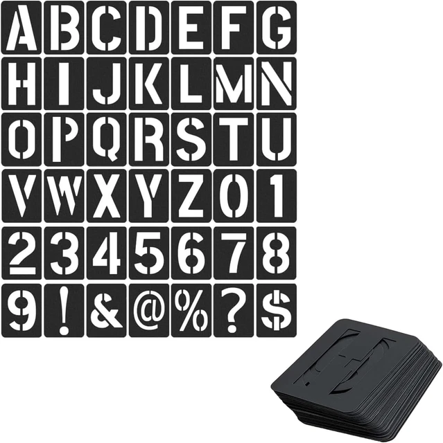 LETTER STENCILS SYMBOL Numbers Craft Stencils, 42 Pcs Reusable Plastic ...