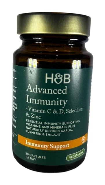 H&B ADVANCED IMMUNITY 30 Capsules Vitamin D3 C Zinc Selenium Turmeric £ ...