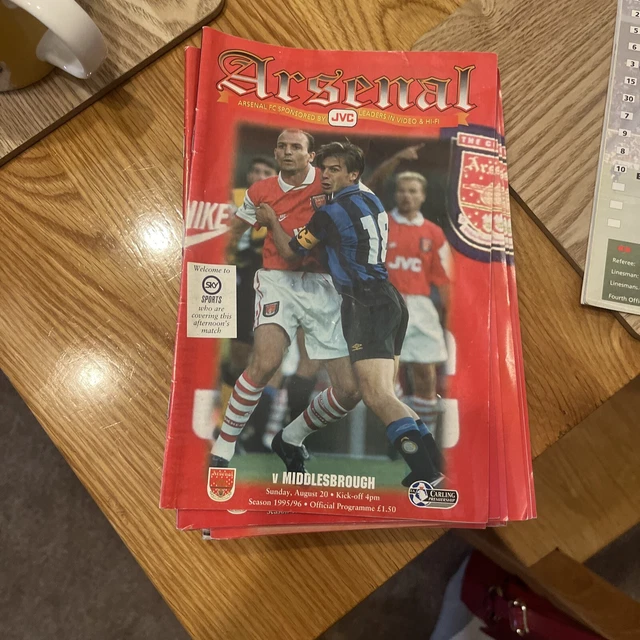 ARSENAL HOME PROGRAMMES 1995-1996 Bundle £10.00 - PicClick UK