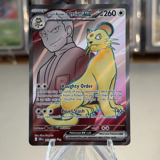 POKÉMON TCG TEAM Rocket's Persian EX 219/182 Destined Rivals Full Art ...