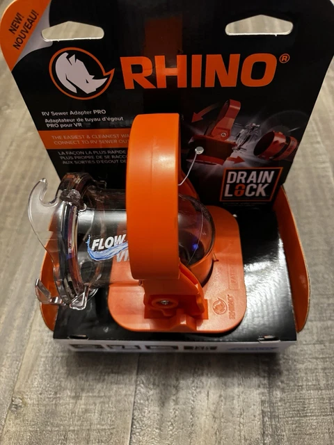 CAMCO RHINO SEWER Adapter Pro With drain lock 39730 Fast Shipping $53. ...