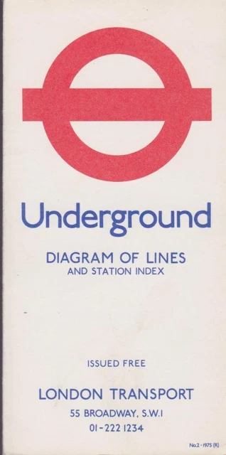 LONDON UNDERGROUND TUBE Map 1975 NO.2 (R) (REF 3.76) £7.50 - PicClick UK