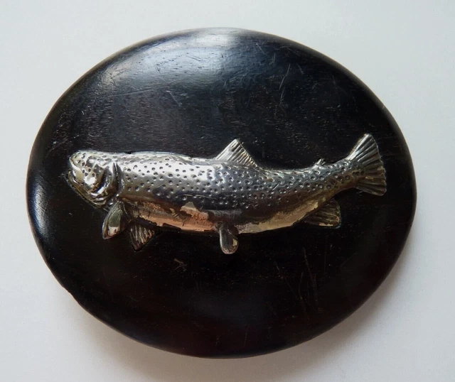 VINTAGE HAND CRAFT by SAM TERRY Native American Fish Belt Buckle ...
