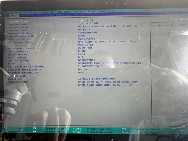 GENUINE HP ENVY 13-AG Motherboard Main Board AMD Ryzen 5 2500U 8GB ...