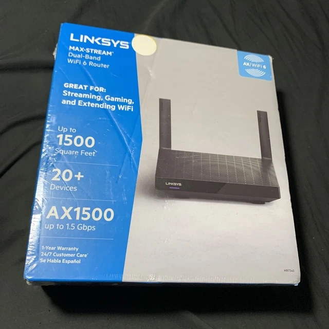 LINKSYS DUAL-BAND MAX-STREAM Mesh WiFi 6 Router AX1500 (MR7340) - NEW ...