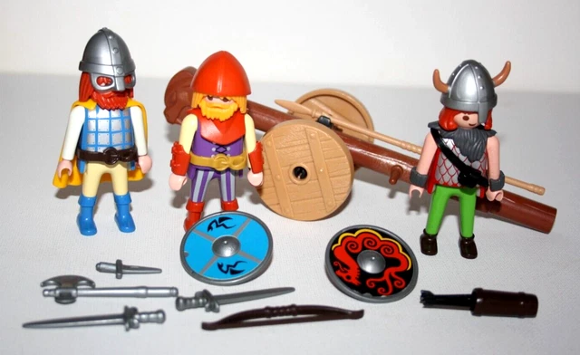PLAYMOBIL 3153 5724 Guerriers Vikings Avec Belier Complet EUR 20,00 ...