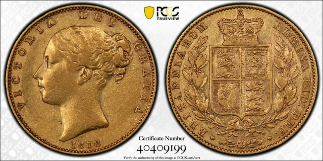 QUEEN VICTORIA YOUNG Head Gold Sovereign Coin 1838 Graded XF45 VERY RARE £5,999.00 - PicClick UK