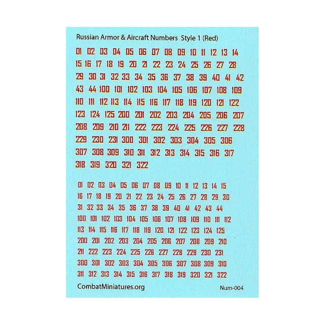 COMBAT MINIS DECAL WWII Soviet Soviet Union Armor & Aircraft Numbers ...