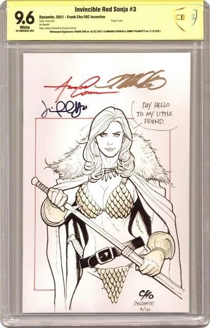 INVINCIBLE RED SONJA #3T Cho Virgin 1:21 CBCS 9.6 SS Cho/Conner ...
