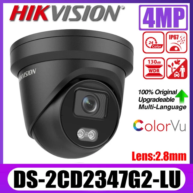 HIKVISION COLORVU TURRET IP Camera DS-2CD2347G2-LU 4MP POE Built-in Mic 2.8mm £131.66 - PicClick UK