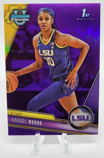 2023-34 BOWMAN CHROME U Angel Reese 1er réfracteur violet Bowman /399 ...