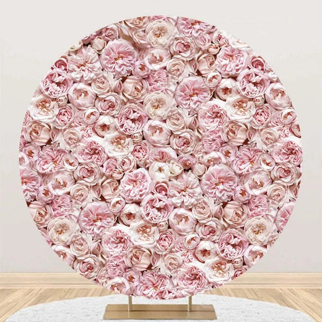 DENSE PINK FLORAL Elegant Round Wedding Backdrop $39.77 - PicClick AU