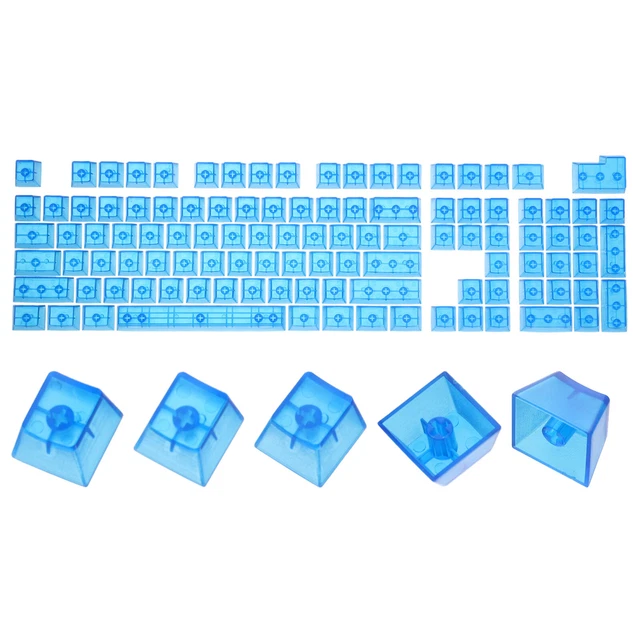104 KEY BLANK Backlit Clear Keycap Set OEM for Mechanical Keyboard ...