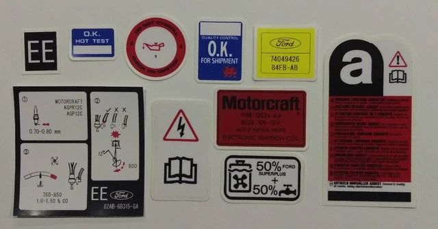 FORD FIESTA MK2 XR2 Early Spec, Engine Bay Decals Stickers £13.50 ...