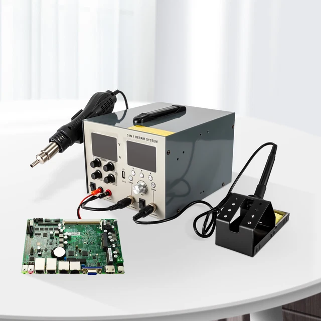 220V REWORK STATION Lötkolbe Digital Lötstation Heißluft Lötkolben ...
