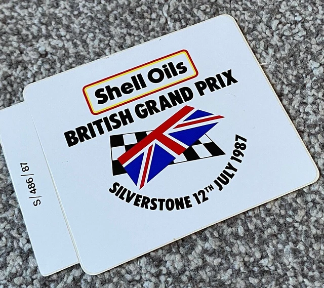 ORIGINAL VINTAGE 1987 Unused Shell Oils British Grand Prix Silverstone ...