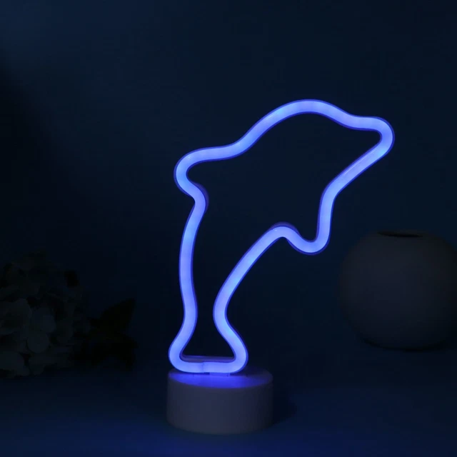 DOLPHIN SHAPED LED Neon Light Waterproof Small Night Light Lamp For ...