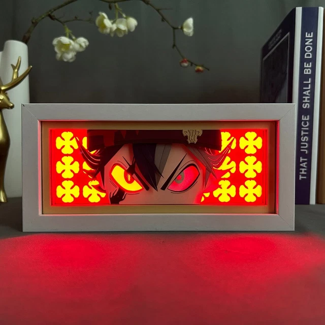 ANIME LIGHT BOX Black Clover Asta Eye Face Lamp for Bedroom Decor ...