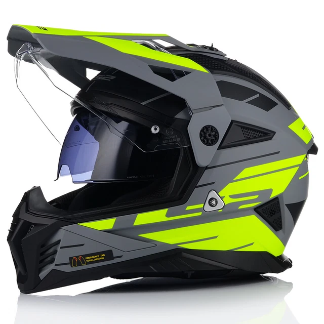 ENDURO MX QUAD Helm | LS2 MX702 Pioneer II | Crosshelm mit Sonenblende ...