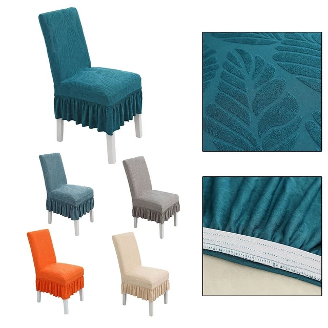 HOUSSE DE CHAISE facile à installer jupe jacquard anti-rides pour ...