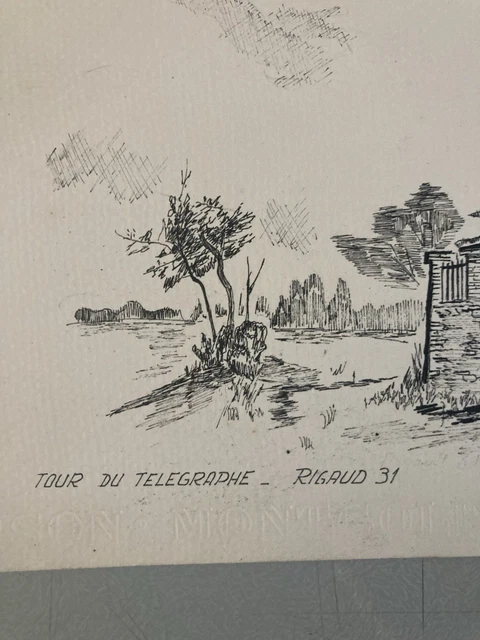 BEAUTIFUL DRAWING INK 1980 to Identify - The Tour Telegraph Rigaud ...