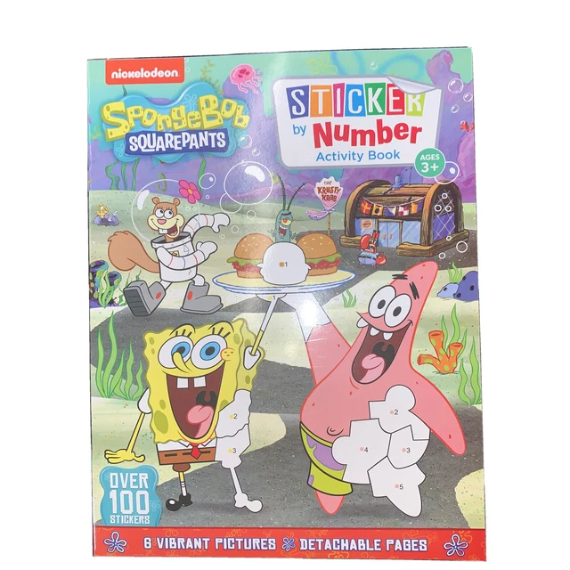 NICKELODEON SPONGEBOB SQUAREPANTS Sticker By Number Activity Book ...