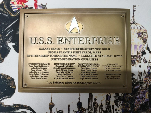 EAGLEMOSS STAR TREK USS Enterprise NCC-1701-D Dedication Plaque ...