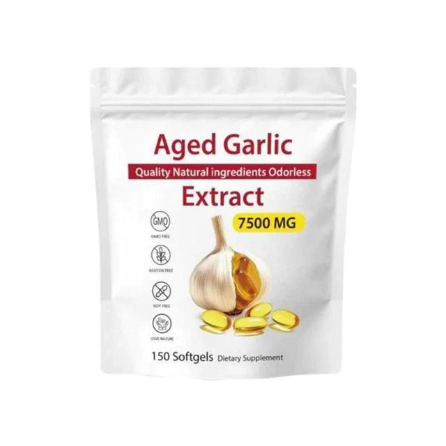AGED GARLIC EXTRACT 7500mg - 150/300 Softgels - Odorless - Heart Immune ...