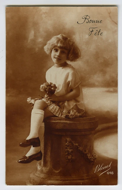 1920S FRENCH DECO Child Children PRETTY YOUNG GIRL tinted photo ...