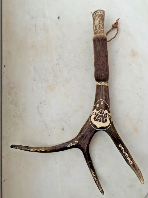 VINTAGE NORTH AMERICAN native,First nation hand Sculpted Art Antlr ...