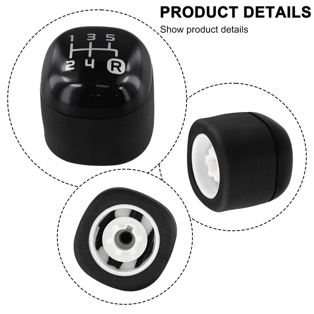 VEHICLE INTERIOR 5-SPEED Gear Knob Black Gear Knob Easy Assembly ...